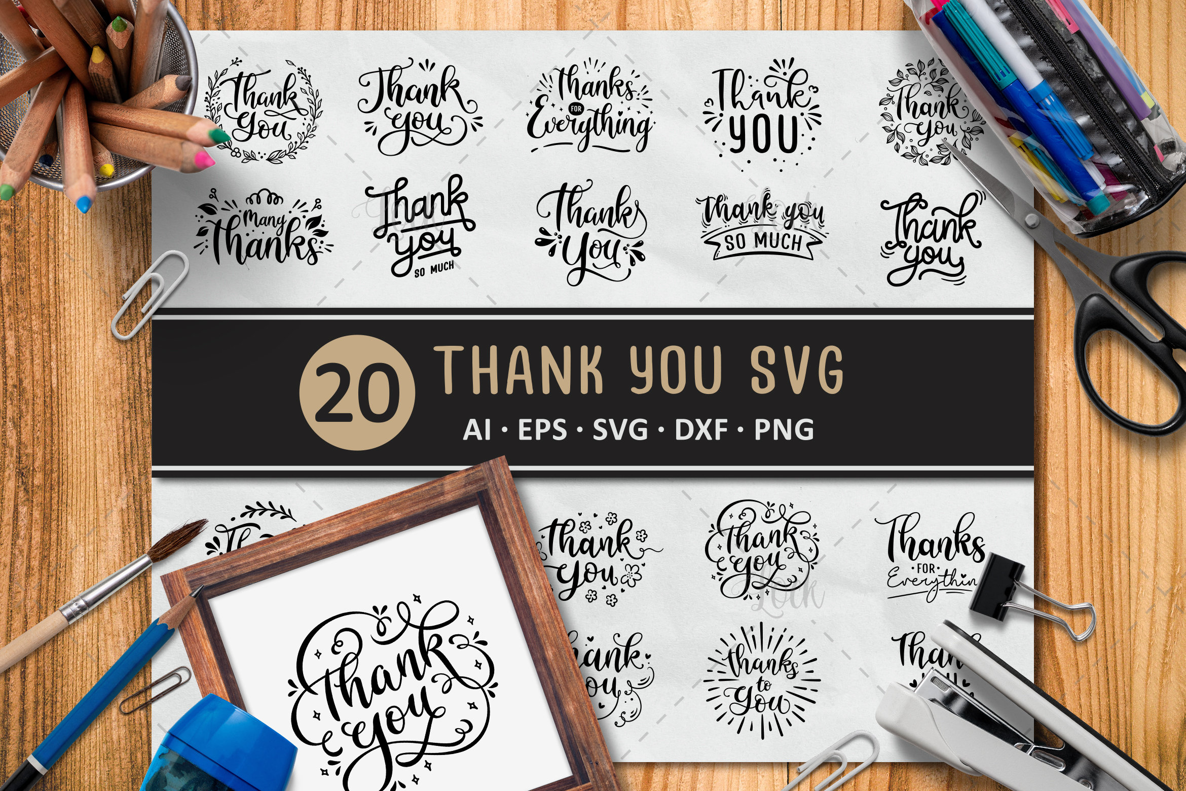 Thank You SVG Thank You Clipart Thank You Cut Files for - Etsy