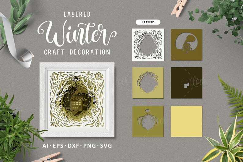Winter Papercut Layered Decoration, Winter 3D Layered - Etsy