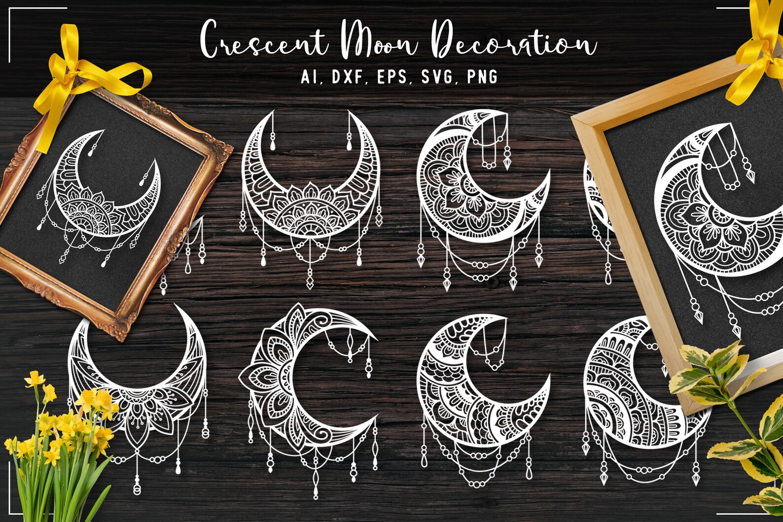Crescent Moon Bundle SVG - Etsy