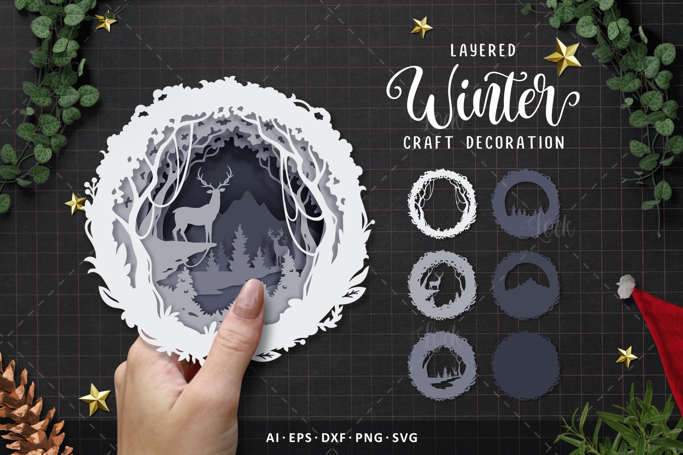Winter Papercut Layered Decoration, Winter 3D Layered - Etsy
