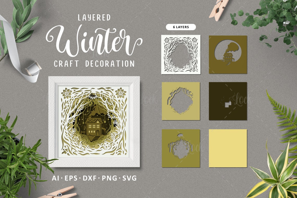Winter Papercut Layered Decoration, Winter 3D Layered - Etsy
