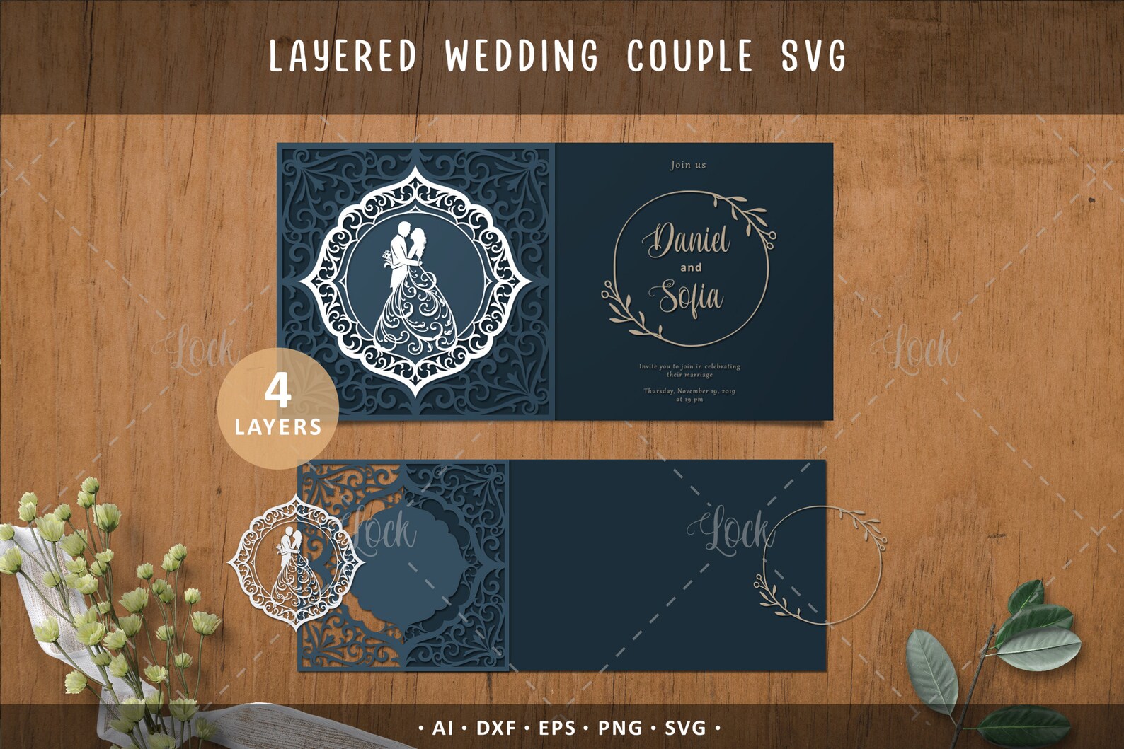 Layered Wedding Couple Svg Woman in Dress Svg Wedding - Etsy