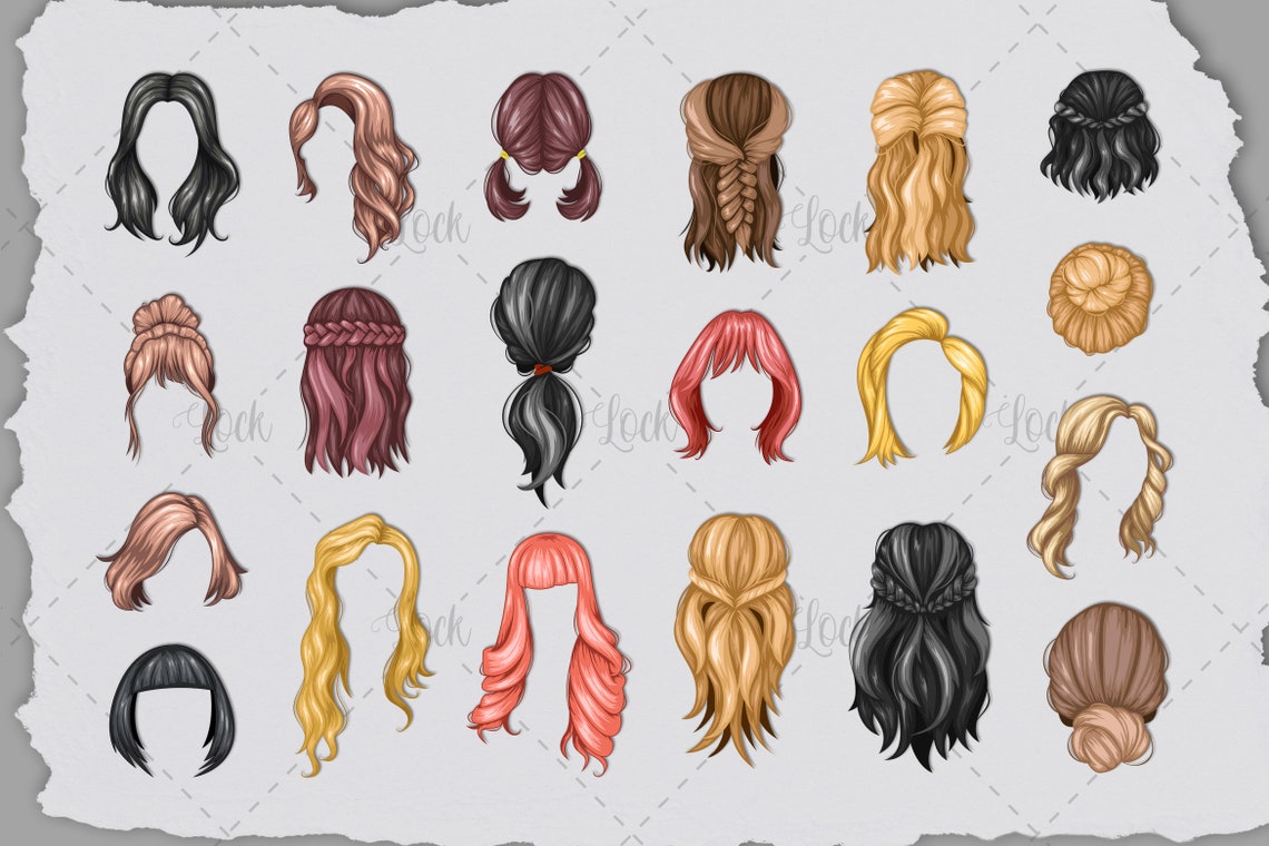 Hairstyles Clipart Bundle - Etsy