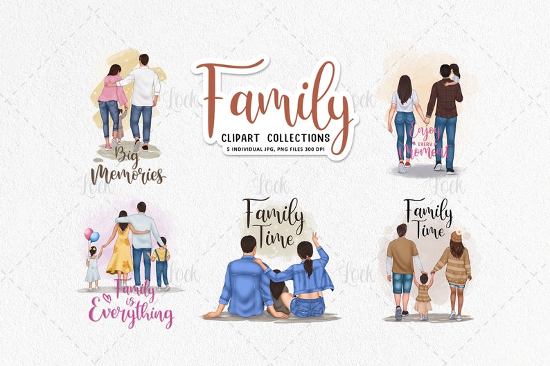 Family Clipart Bundle Family Illustrations PNG - Etsy UK