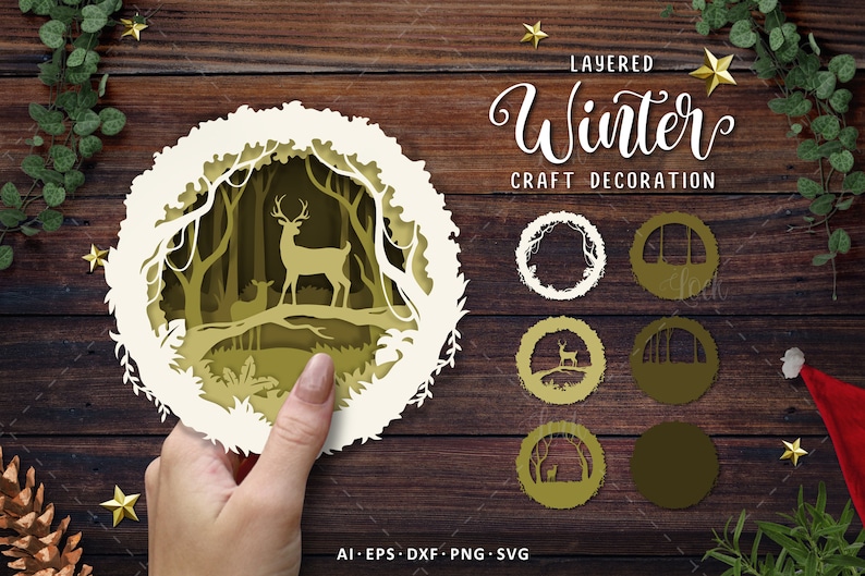 Winter Papercut Layered Decoration, Winter 3D Layered - Etsy
