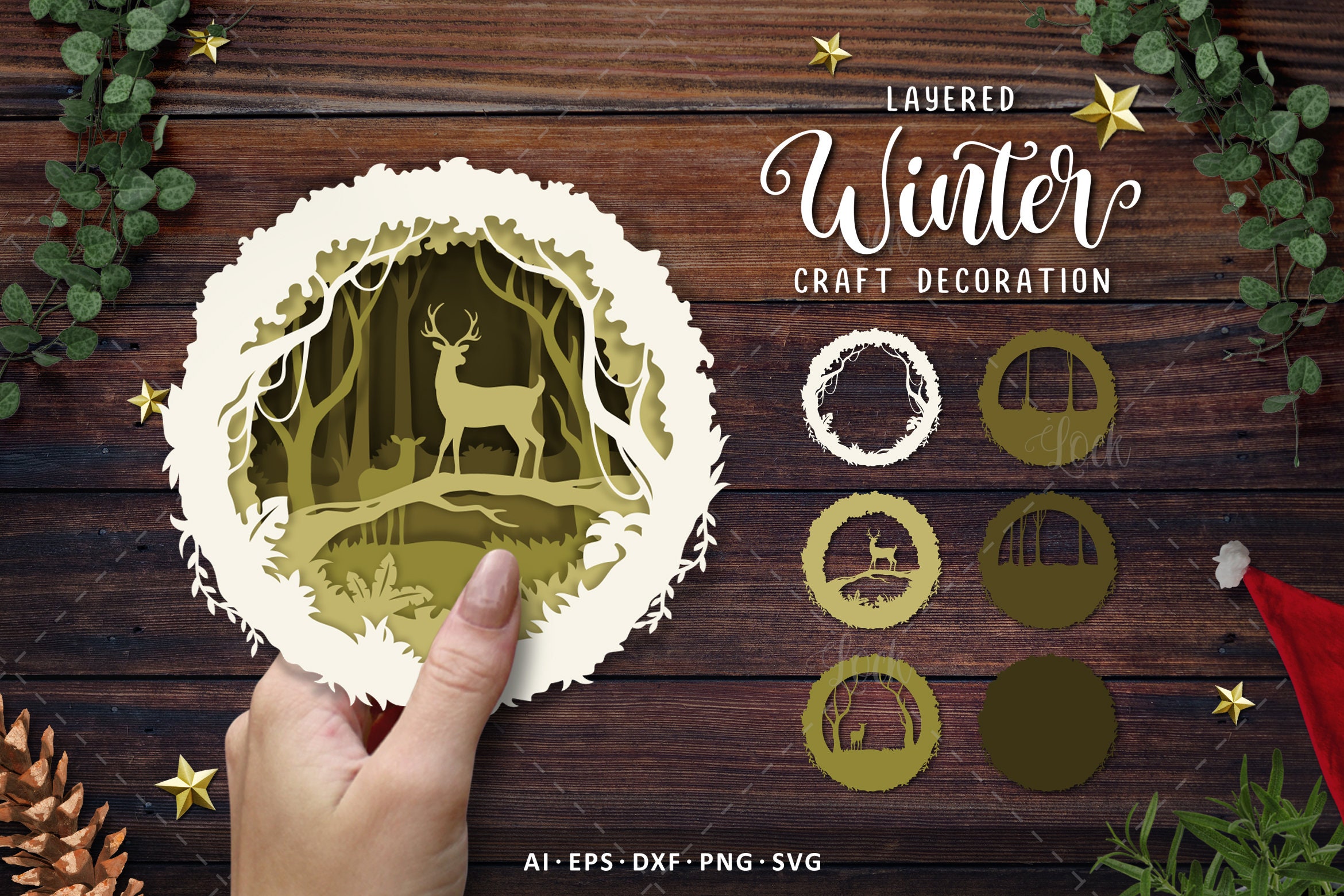 Winter Papercut Layered Decoration, Winter 3D Layered - Etsy