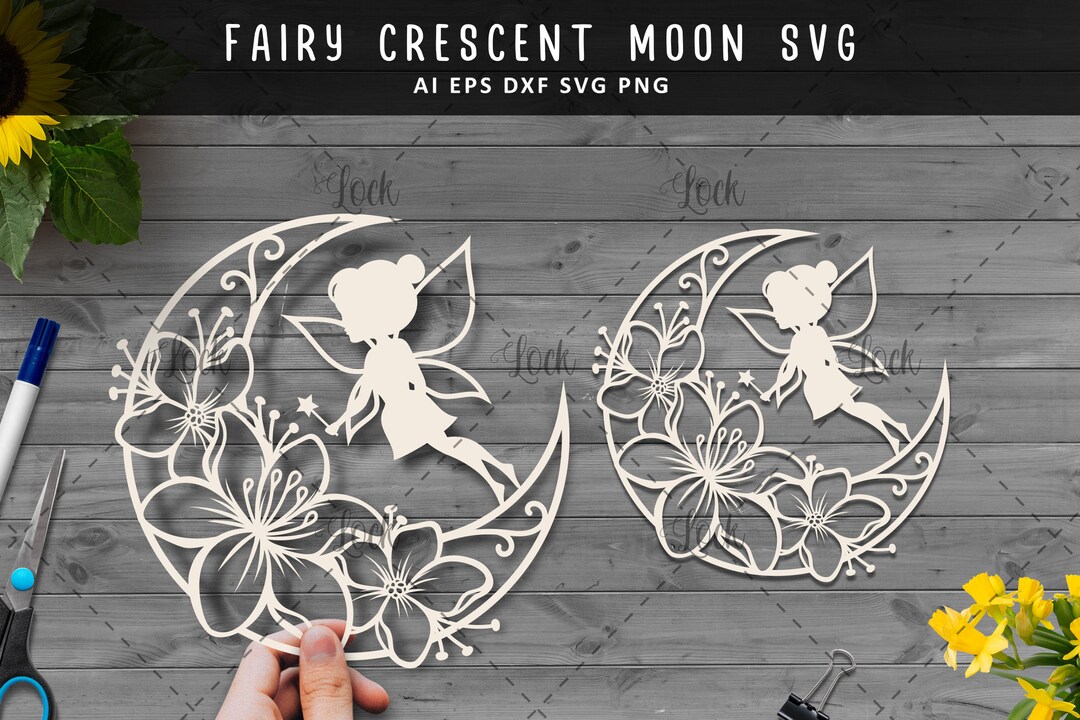 Crescent Moon and Fairy - Etsy