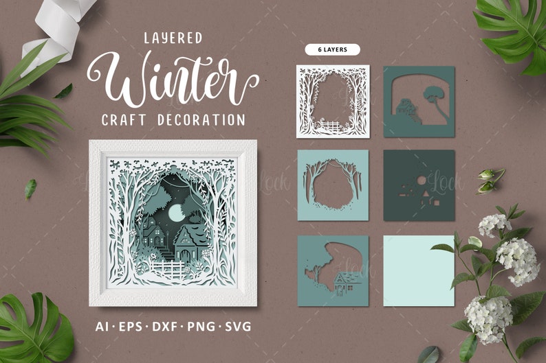 Winter Papercut Layered Decoration, Winter 3D Layered - Etsy