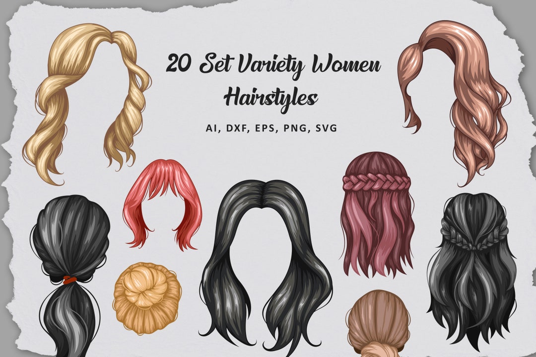 Hairstyles Clipart Bundle - Etsy