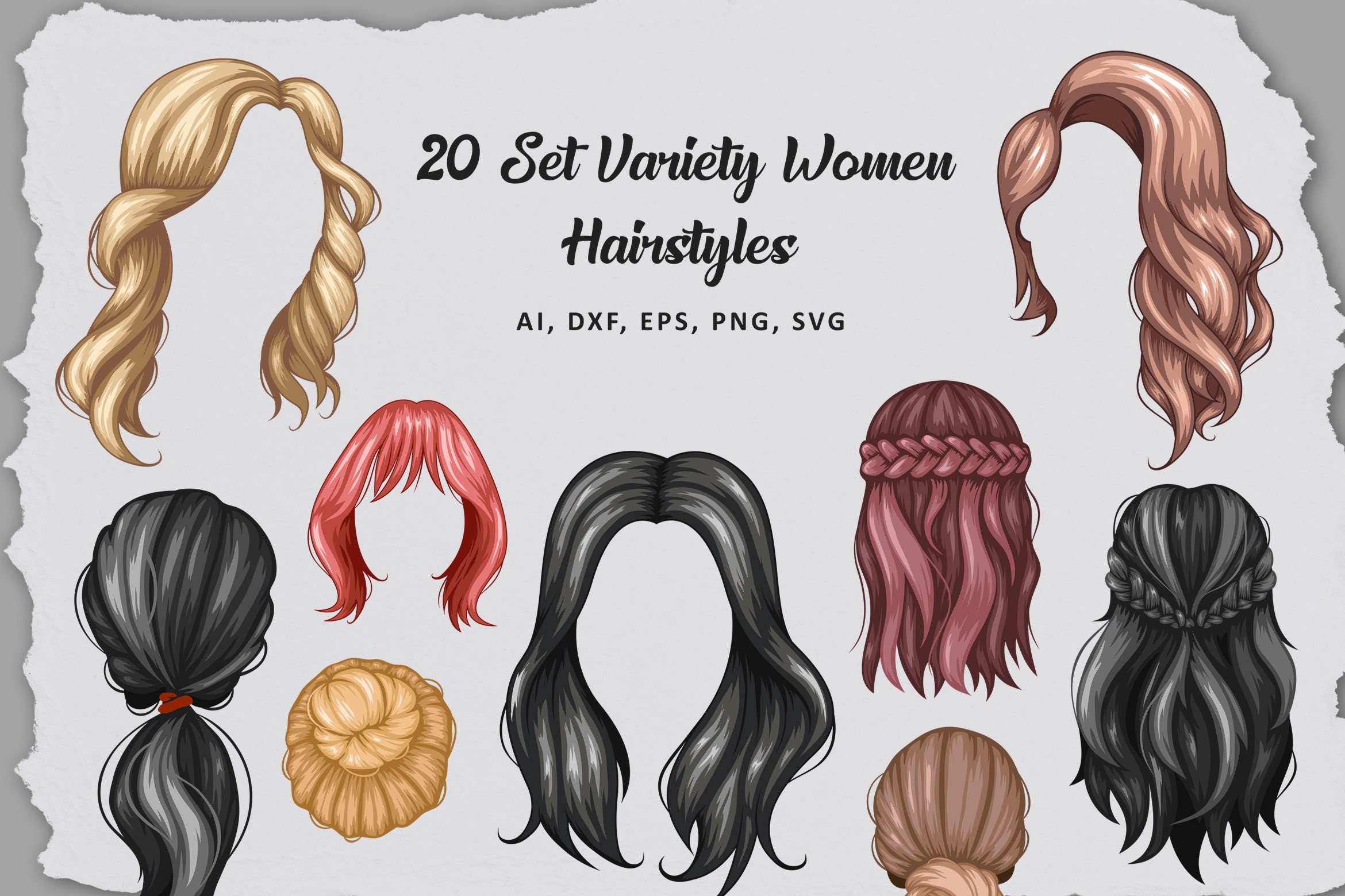 Hairstyles Clipart Bundle - Etsy