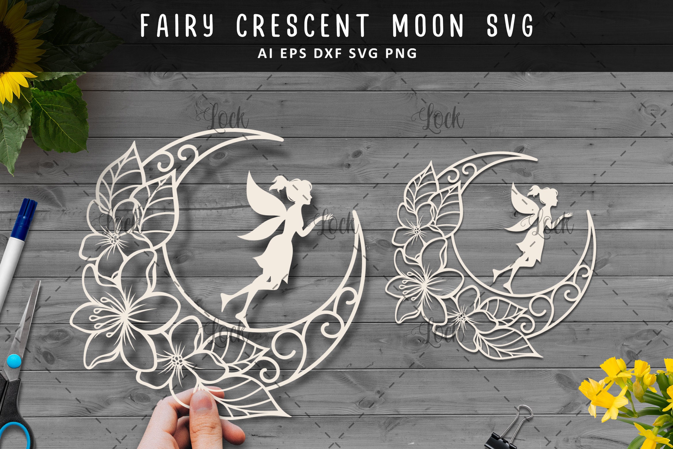 Crescent Moon and Fairy - Etsy
