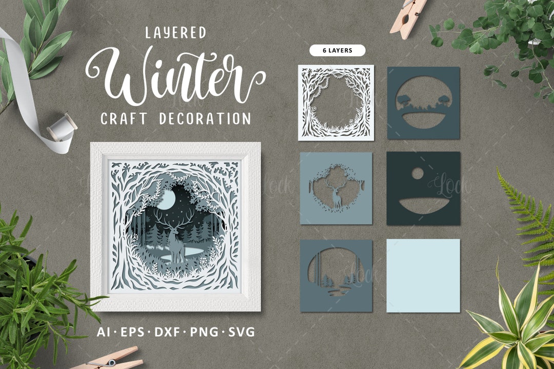 Winter Papercut Layered Decoration, Winter 3D Layered - Etsy