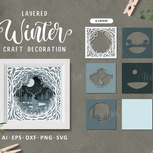 Winter Papercut Layered Decoration Winter 3D Layered - Etsy