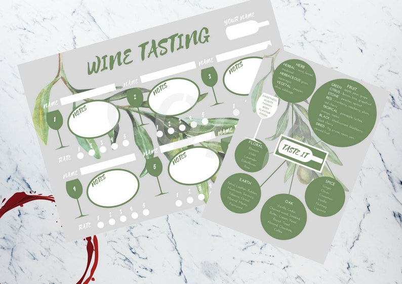 Wine Tasting Mat Wine Tasting Party Wine Tasting Scorecard - Etsy