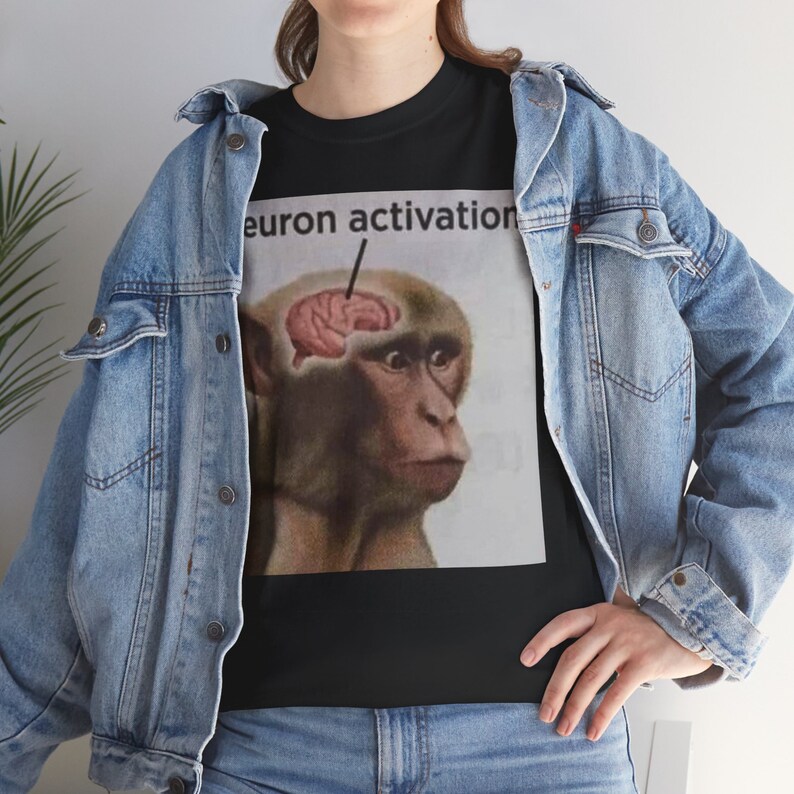 Neuron Activation Monkey Meme Unisex Heavy Cotton Tee - Etsy UK