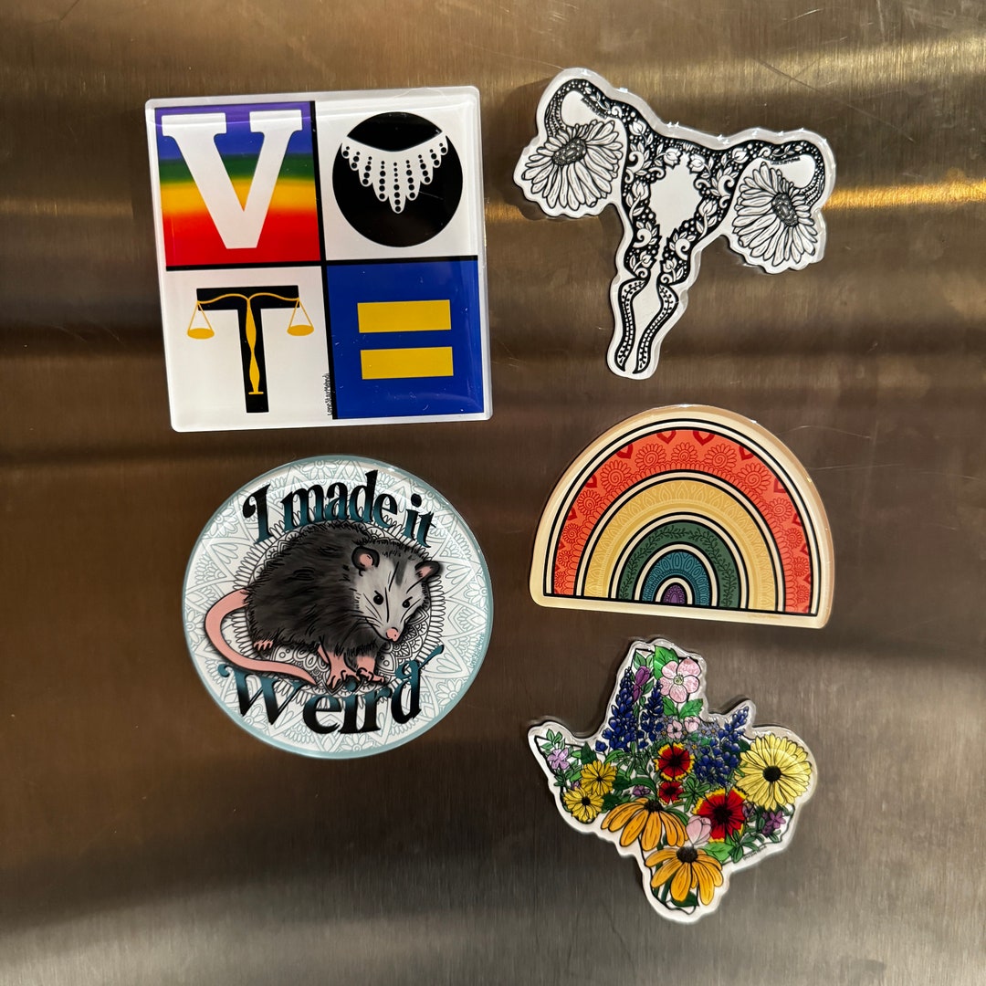 Art Magnet Texas, Vote, Uterus, Rainbow, Possum - Etsy