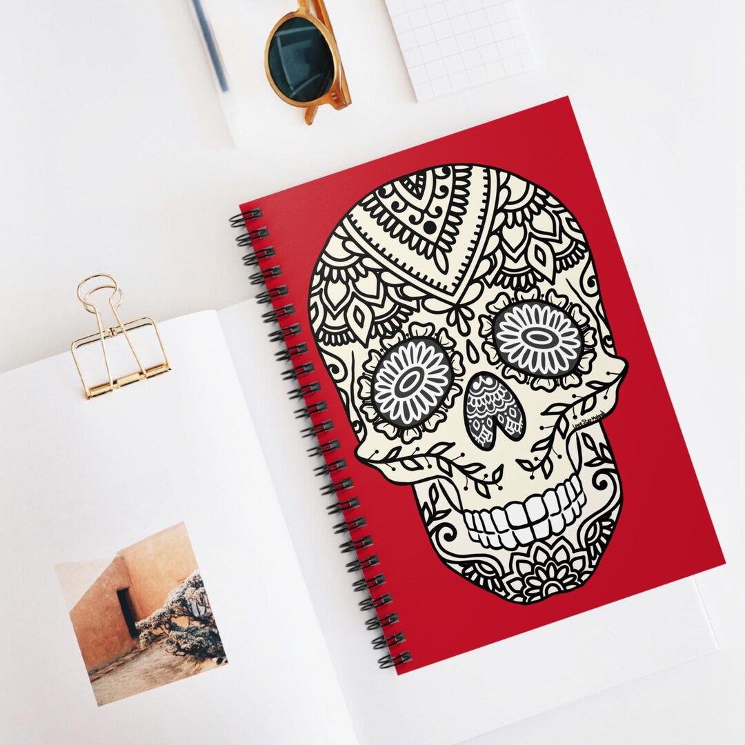Skull Spiral Journal - Ruled Line - Etsy