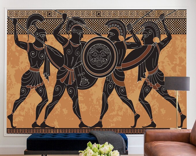 Hercules and the Lion Statue Wallpaper for House and Office Wall, Roman ...