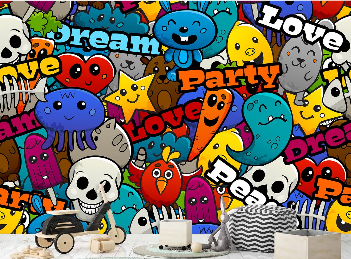 Mural Gamer Player Wall Mural & Gamer Teen Room Wallpaper - Etsy