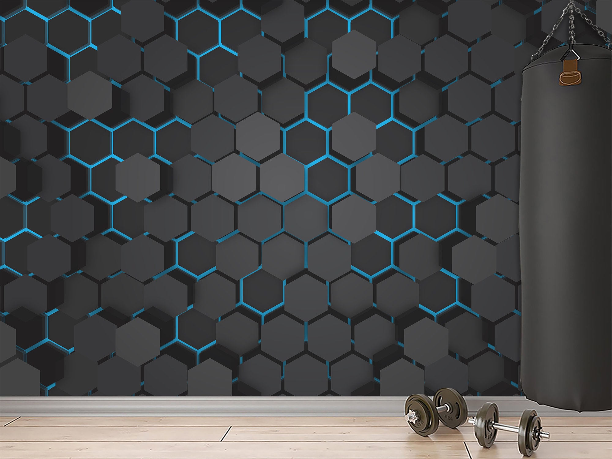 Hexagon Wallpaper Blue