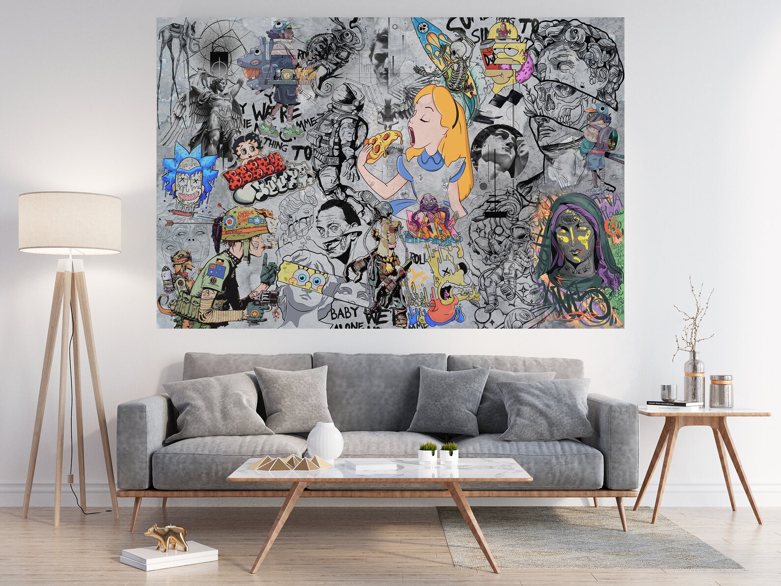 Cartoon Graffiti Street Art Wallpaper Urban Street Art Modern - Etsy