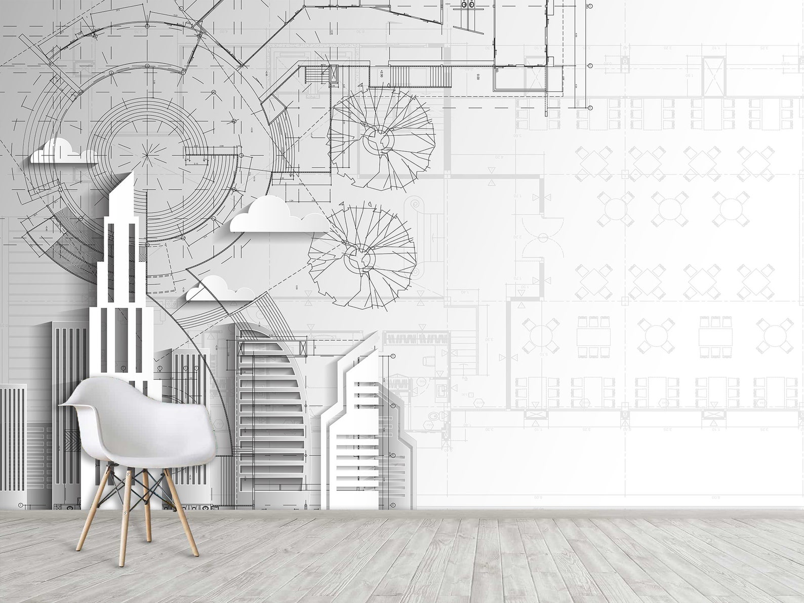 Architecture Wallpaper Patent Peel and Stick Art Wall Mural - Etsy