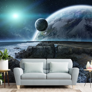 Mural Nebula Peel and Stick Space Wall Mural for Living Room - Etsy