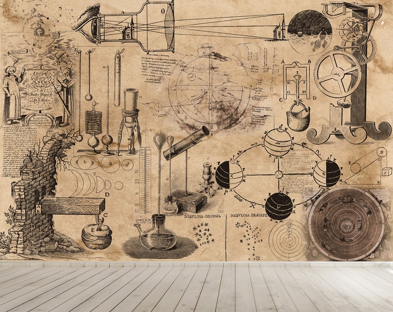 Galileo Wallpaper Drawings & Engineer Scientist Science - Etsy