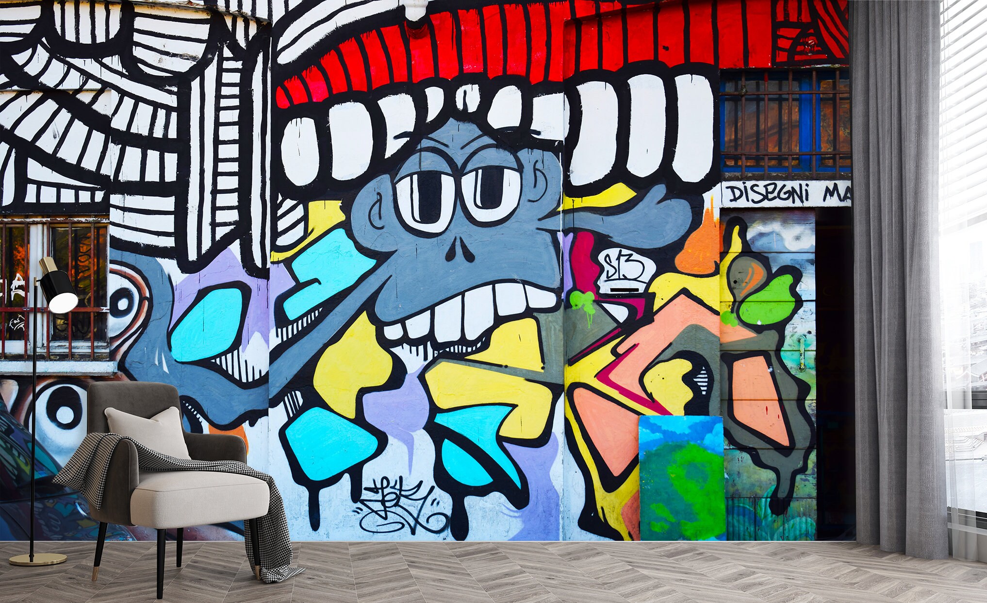 Wallpaper Graffiti Mural Street Art Abstract Graffiti Mural | Etsy