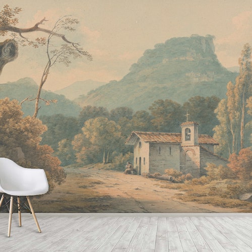 Rural Wallpaper Wall Art Mural Peel and Stick Landscape & - Etsy