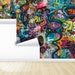 Funky Graffiti Wallpaper Wall Mural Urban Streat Art Print Peel and ...