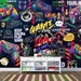 Games Neon Wallpaper Wall Mural Video Gamer Playroom Teen Kids Gaming ...