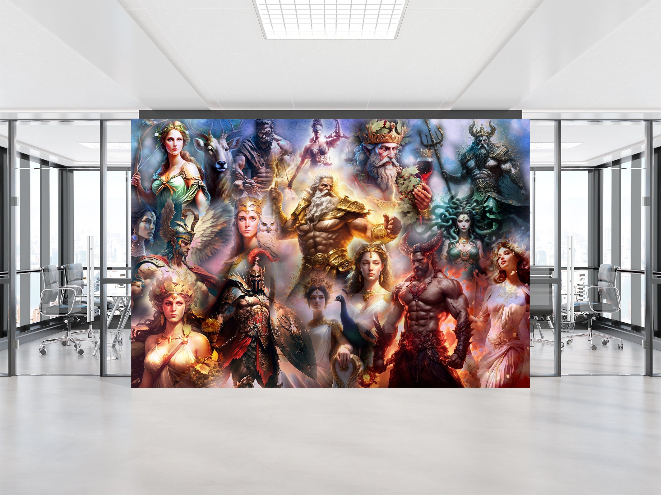 Greek Gods Wallpaper Wall Mural Zeus & Poseidon Ancient Greek Mythology ...