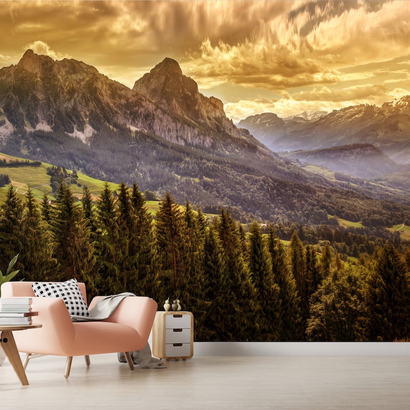 Mountain Wall Mural - Etsy