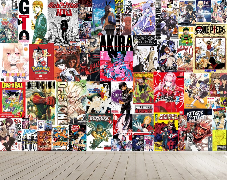 Comics Cartoon Wallpaper & Mural Anime Manga Collage Movie - Etsy