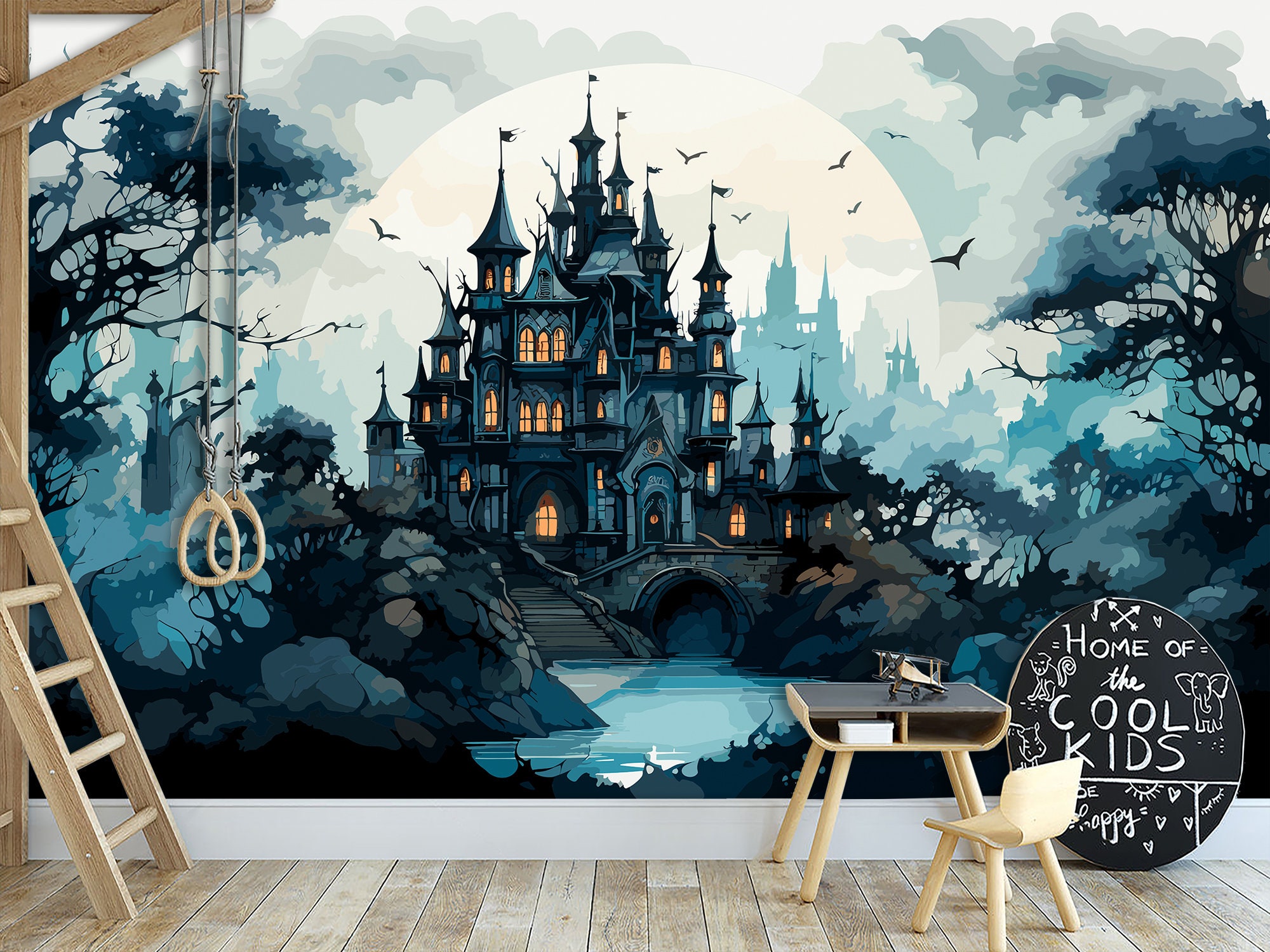 Wizards Castle Wallpaper & Wall Mural Kids Fantasy Print Magical Castle ...