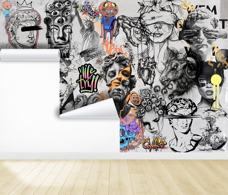 Graffiti Street Art Wallpaper Urban Street Art Modern & Collag Street ...