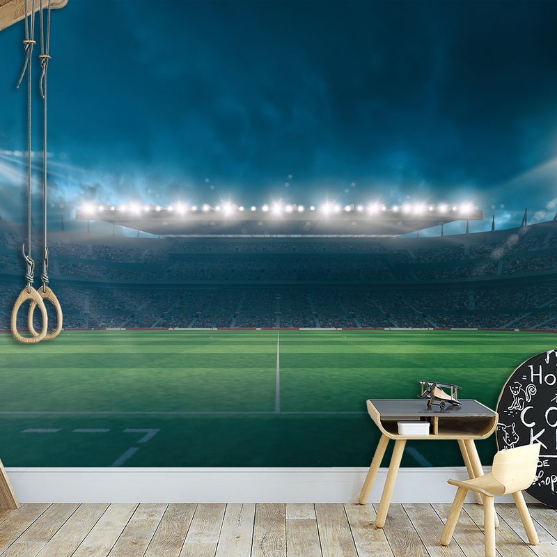 Football Stadium Wall Mural Wallpaper - Etsy