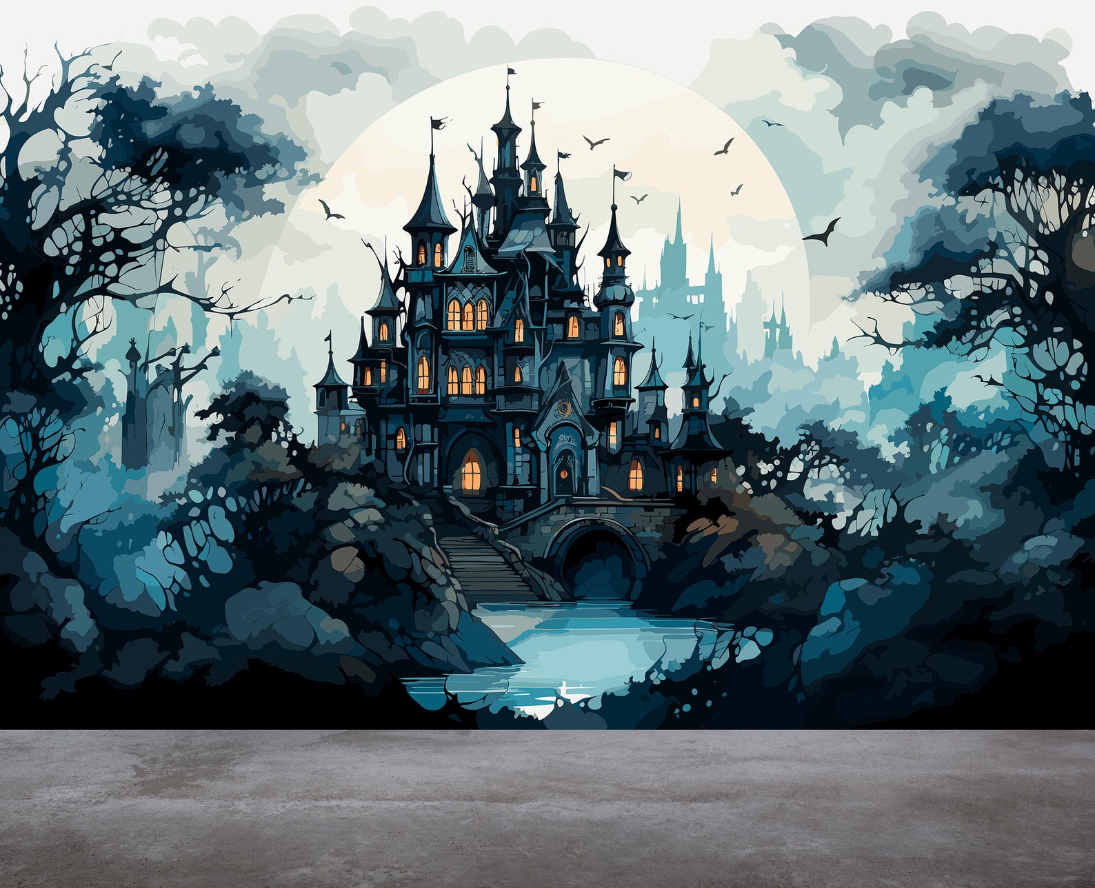 Wizards Castle Wallpaper & Wall Mural Kids Fantasy Print Magical Castle ...