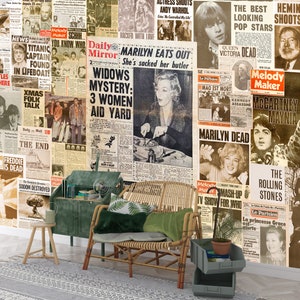 Creative Vintage Journal Wallpaper Newspaper Collage News & Self ...