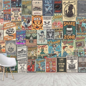Retro Pop Art Original Poster Wallpaper Peel and Stick & Vintage Art ...