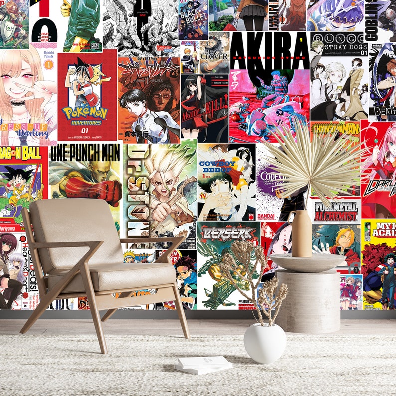 Pop Art Comics Cartoon Anime Wallpaper & Mural Manga Collage Movie Peel ...