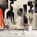 Abstract African Tribes Wallpaper Mural, Watercolor Style Peel and ...