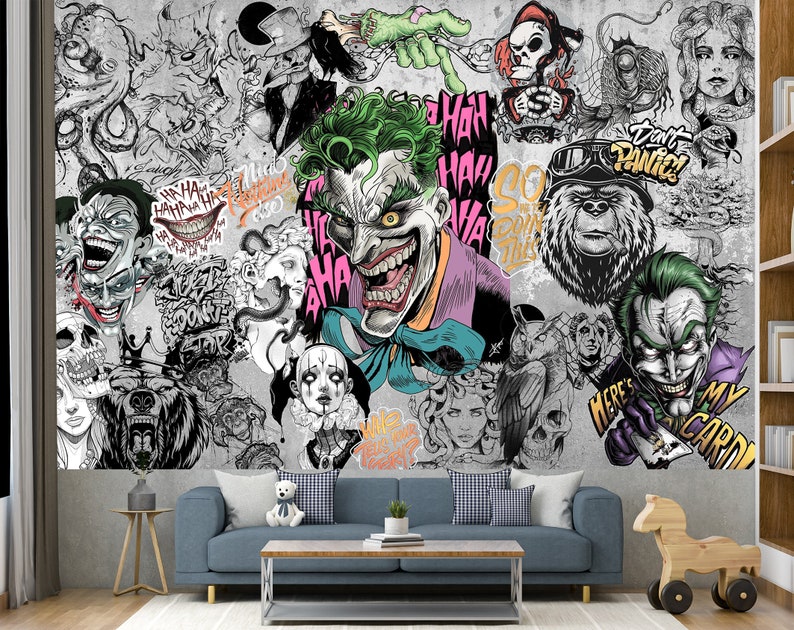Comic Graffiti Wall Mural Wallpaper & Street Art Urban - Etsy