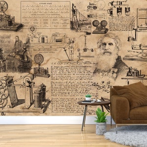 Scientist Engineer Wall Art Inventor & Wallpaper Samuel Morse Drawings ...
