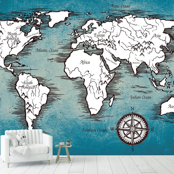 Ancient World Map Wallpaper - Etsy