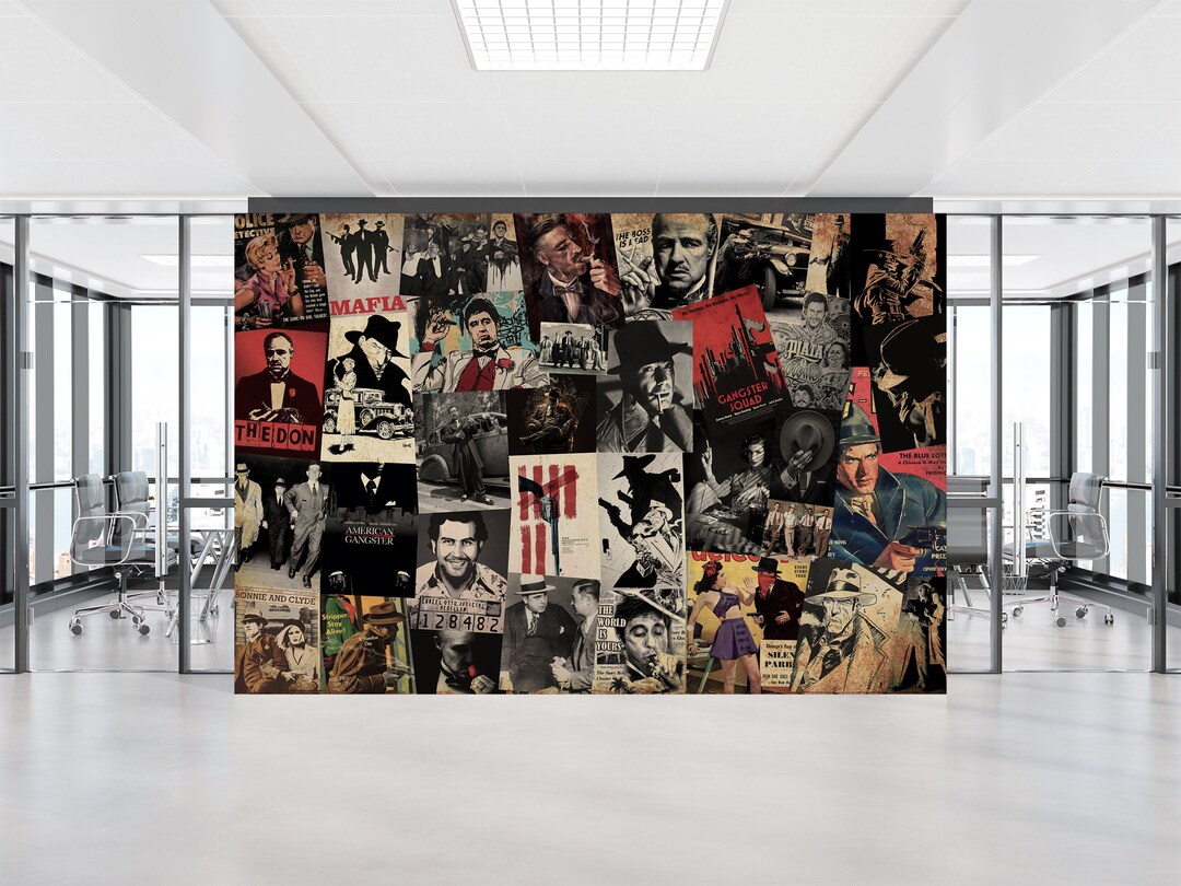 Famous Mafia and Gangsters Crime Wallpaper & Wall Mural - Etsy Canada