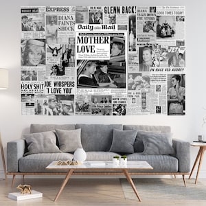 Newspaper Wallpaper Collage Creative Vintage Journal & News Self ...