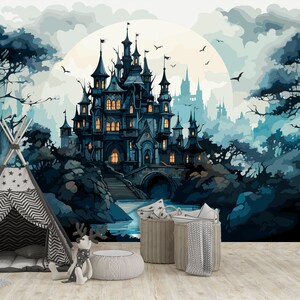 Wizards Castle Wallpaper & Wall Mural Kids Fantasy Print Magical Castle ...