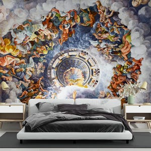 Giulio Romano Wallpaper Home of the Gods Reproduction Wall Mural Fresco ...